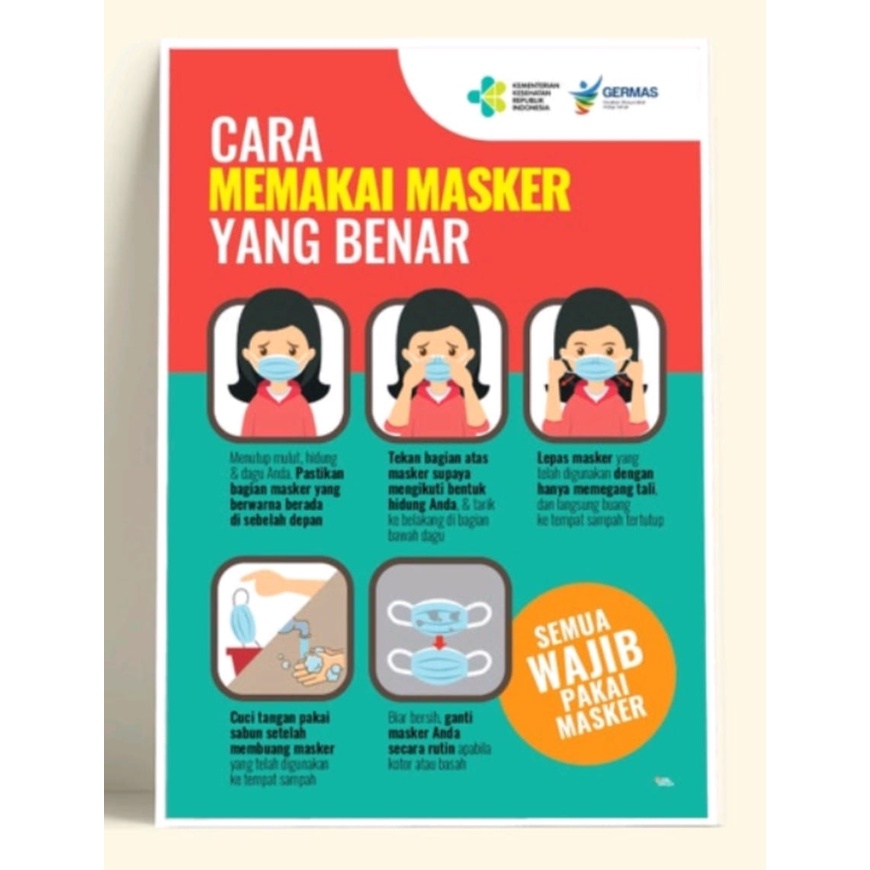 Jual Poster Kesehatan Cara Memakai Masker Yang Benar | Shopee Indonesia