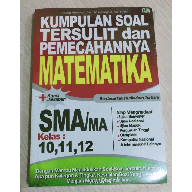 Jual Kumpulan Soal Tersulit dan Pemecahannya MATEMATIKA SMA/MA Kelas 10 ...