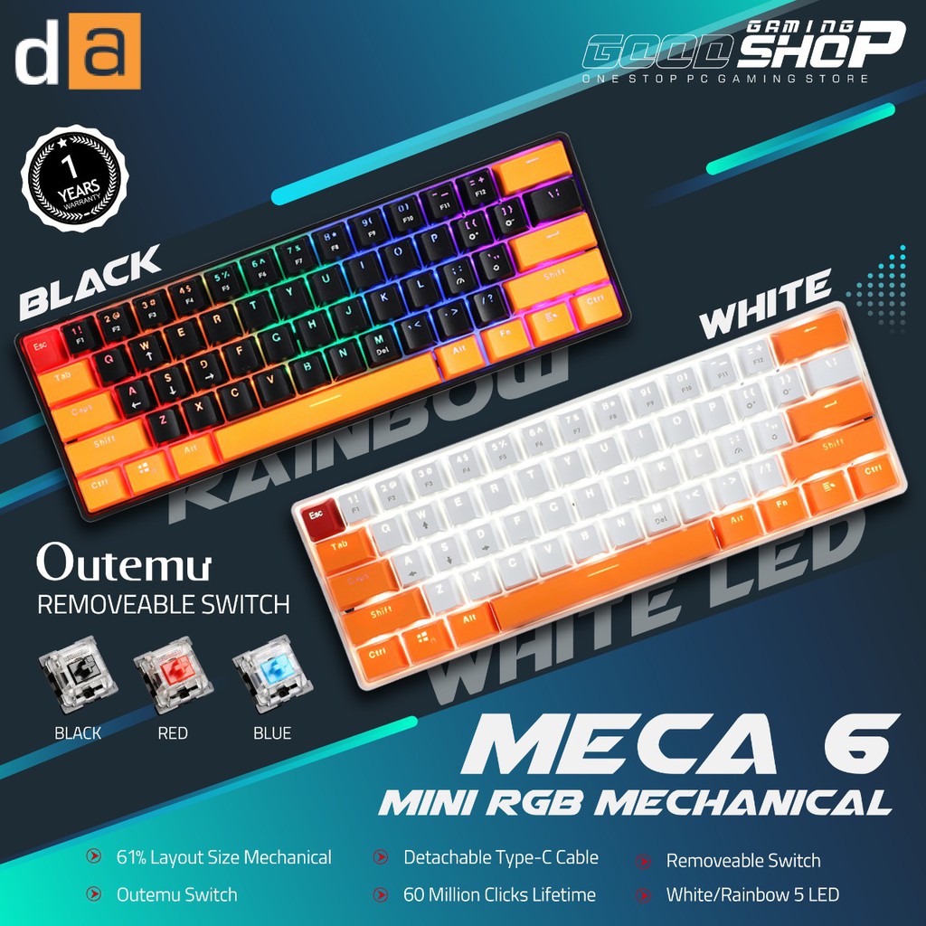 Jual [Exclusive Shopee]Digital Alliance Keyboard MECA6 60% Layout Size ...