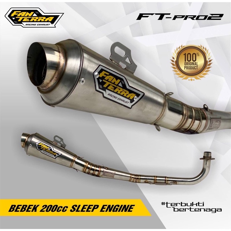 Jual Knalpot BEBEK 200 CC SLEEP ENGINE. Type FT-PRO 2 | Shopee Indonesia