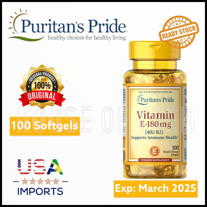 Jual Puritan Pride Vitamin E 400 Iu - 100 Softgels Puritan'S Pride Usa ...