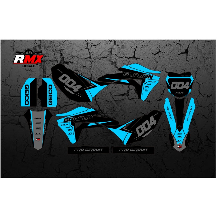 Jual DECAL GORDON FULLBODY (001) DEKAL STIKER KLX GORDON HITAM MERAH ...