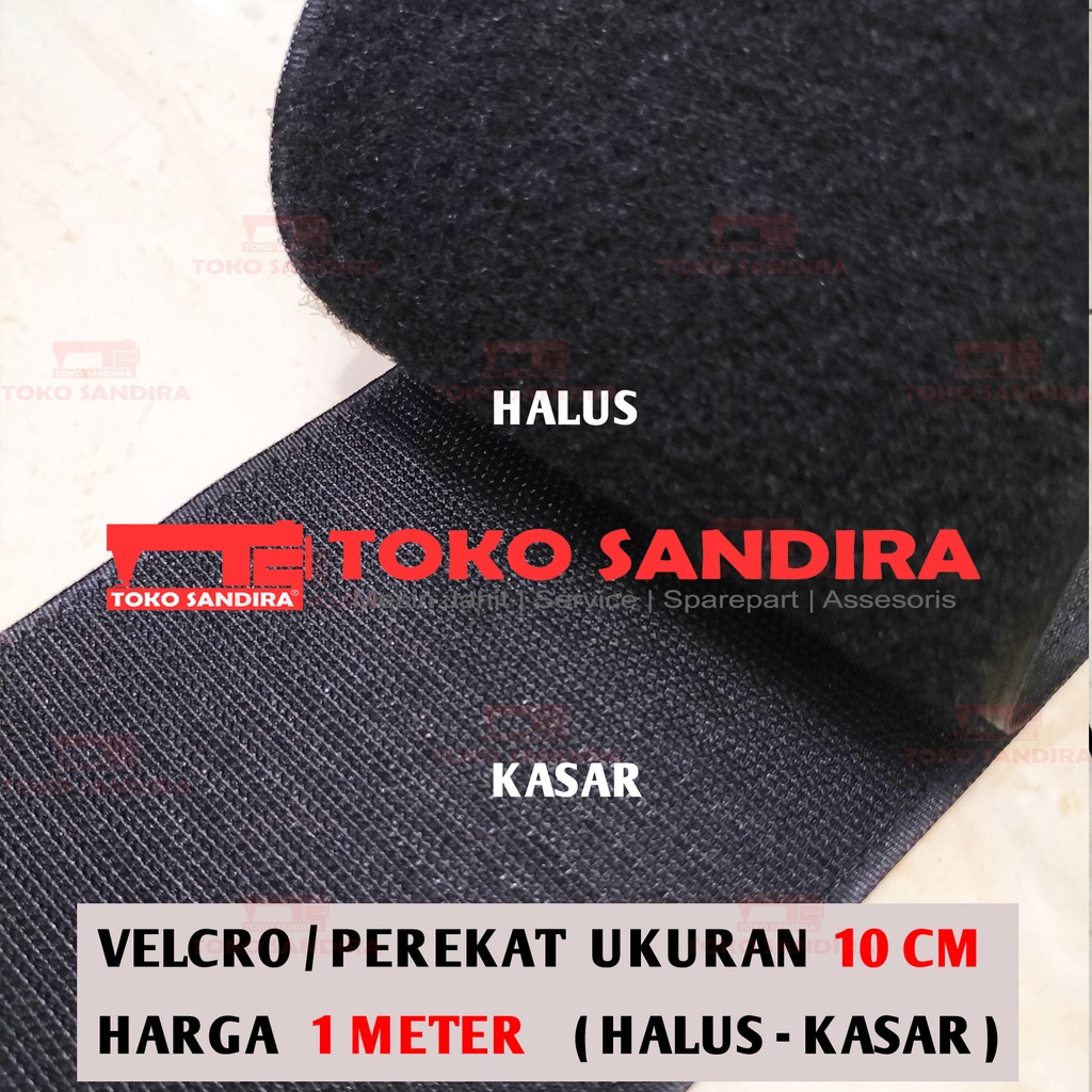 Jual 1 meter Velcro 10 cm/Perekat 4 in/perkat 4 in/10 cm 1 set (kasar ...