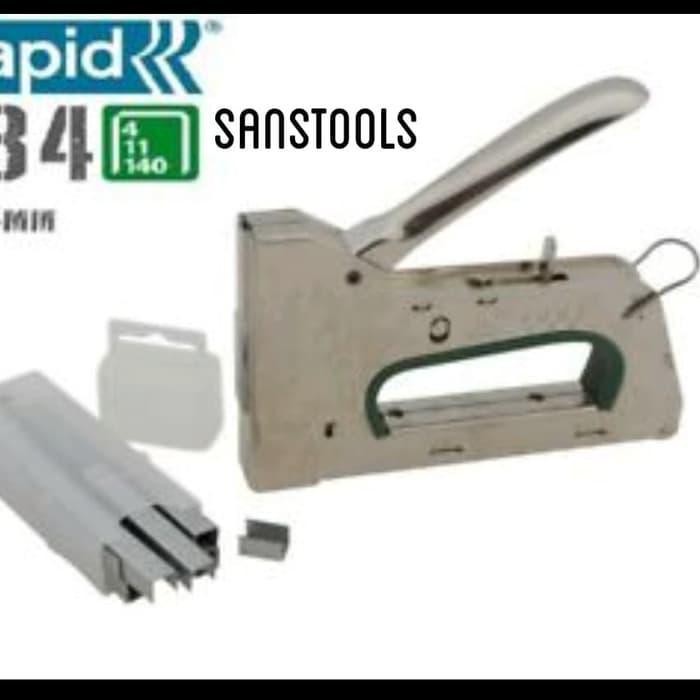 Jual gun tacker rapid R34 original alat staples stapler jok kayu kulit ...