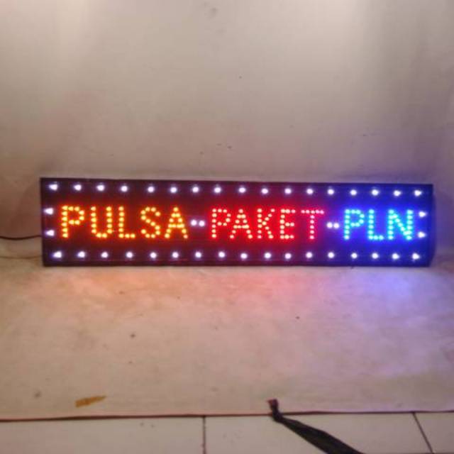 Jual Tulisan lampu led papan / led sign pulsa paket pln 80x20 cm ...