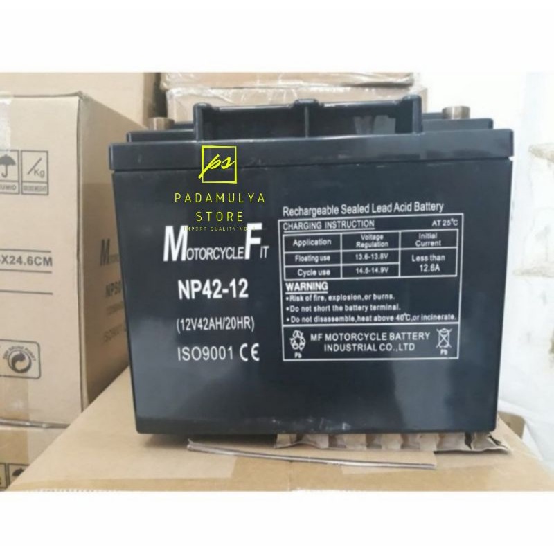 Jual Aki Kering Battery Maxstrom 12V 42Ah Panel Surya Genset Motorcycle ...