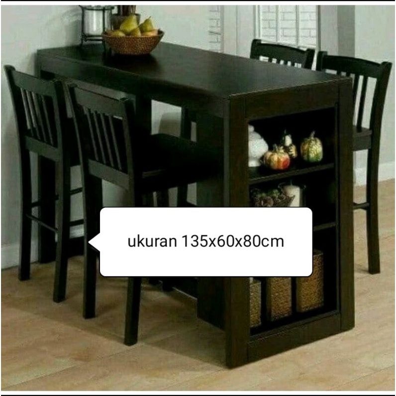 Jual meja makan cafe/ restoran/ bar panjang kayu jati Jepara | Shopee ...