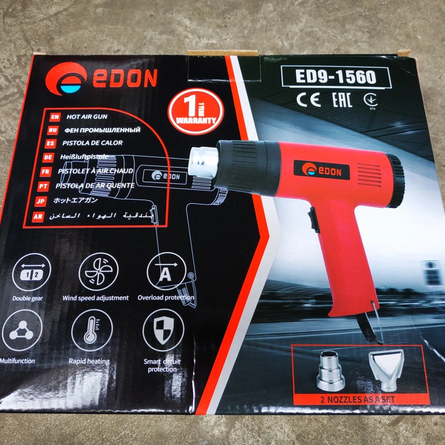 Jual ED9-1560 Heat Gun/Hot Gun/Mesin Pemanas EDON 1500watt | Shopee ...