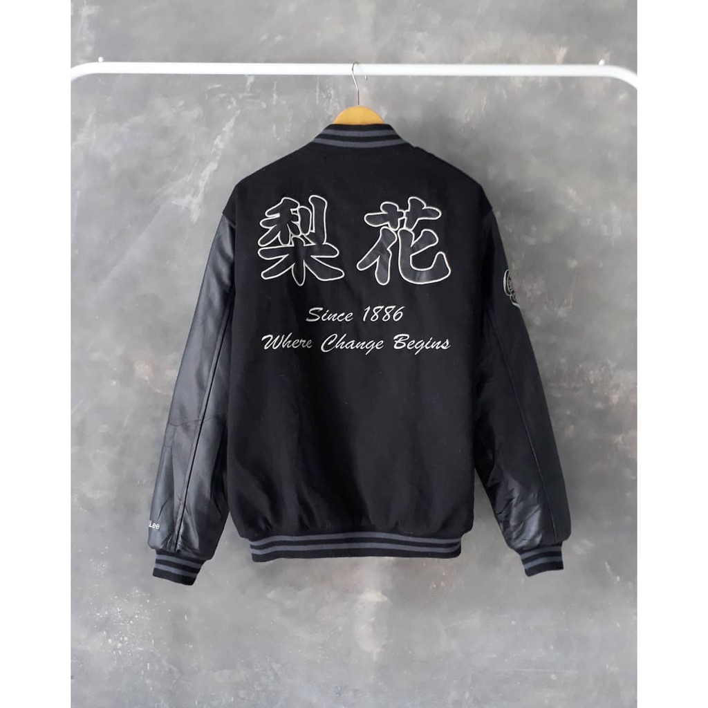 Jual Varsity Leather Jacket | Ewha W.U 1886 Varsity - Lengan Kulit ...