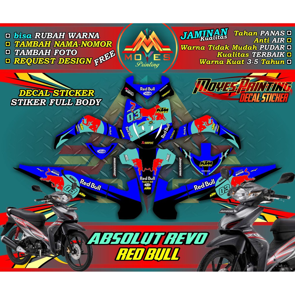 Jual stiker revo absolut - decal revo 110 - sticker full body honda ...