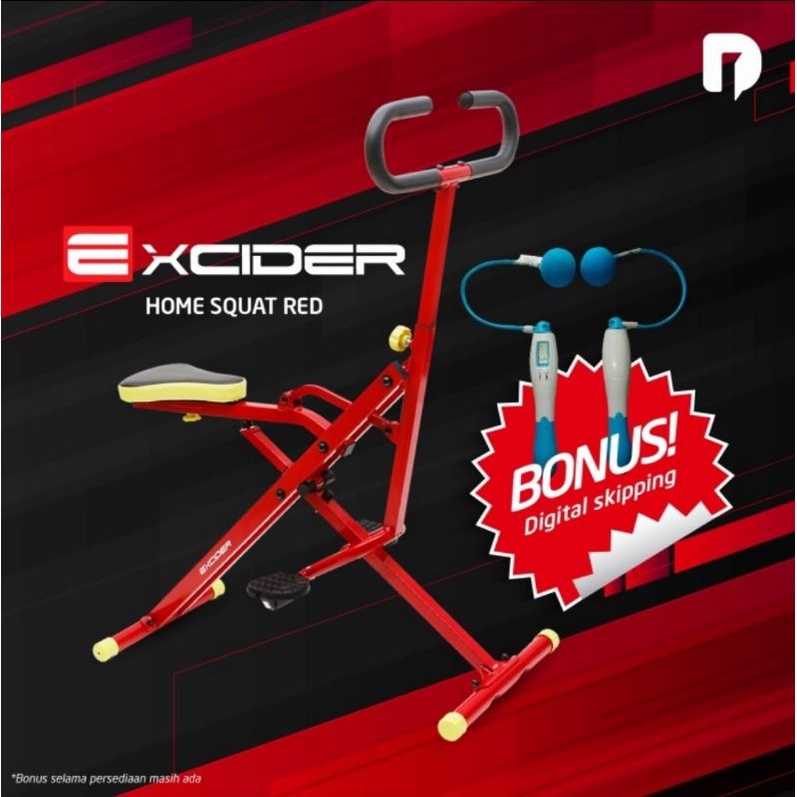 Jual Excider Home Squat Red BONUS Digital Skipping | Shopee Indonesia