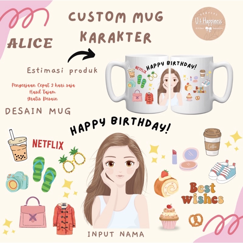 Jual CUSTOM MUG I CUSTOM KADO ULTAH I KADO ULTAH AESTHETIC I KADO UNIK ...