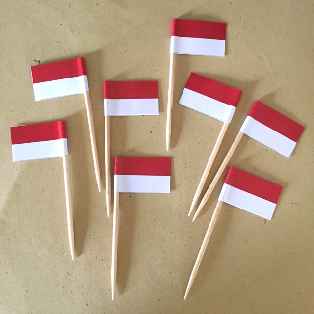Jual Topper bendera Indonesia - 24pcs | Shopee Indonesia