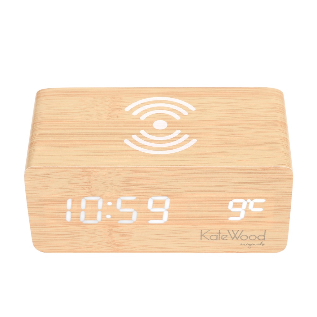 Jual KATE WOOD-Bamboo Clock Wireless Charger | Shopee Indonesia