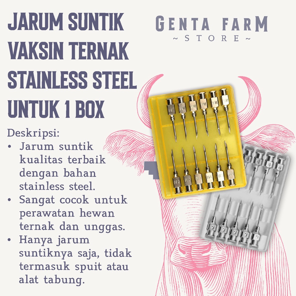 Jual Jarum Suntik Jarum Vaksin Stainless Steel Unggas Ayam Bebek Ternak ...