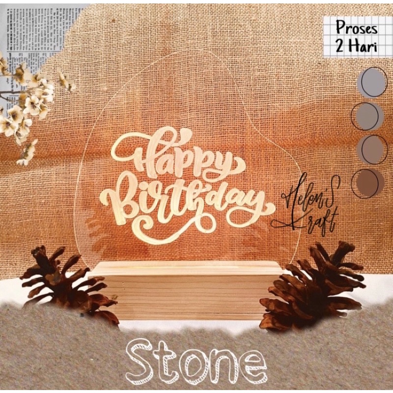 Jual [Stone] LAMPU 3D CUSTOM ACRYLIC / CUSTOM AKRILIK LETTERING KADO ...