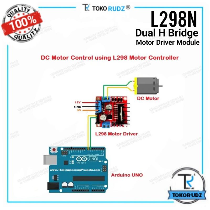 Jual Modul IC L298N L298 Dual H Bridge Stepper Motor DC Driver Module ...
