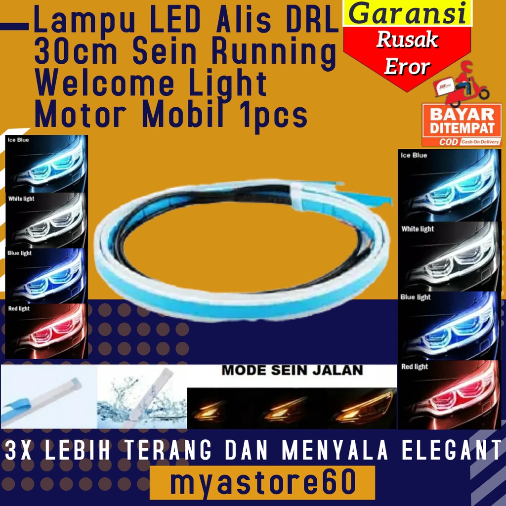 Jual Lampu LED Alis DRL 30cm Sein Sen Running Welcome Light Satuan ...