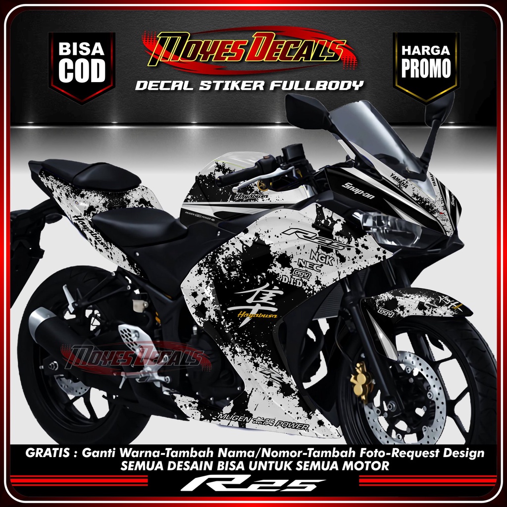 Jual Sticker Striping Decal Yamaha R25 Sticker Decal R25, Sticker R25 ...