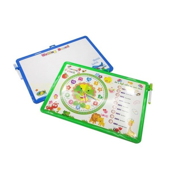 Jual Whiteboard Magnetic Small with Learning Timetable Clock for Kids ...