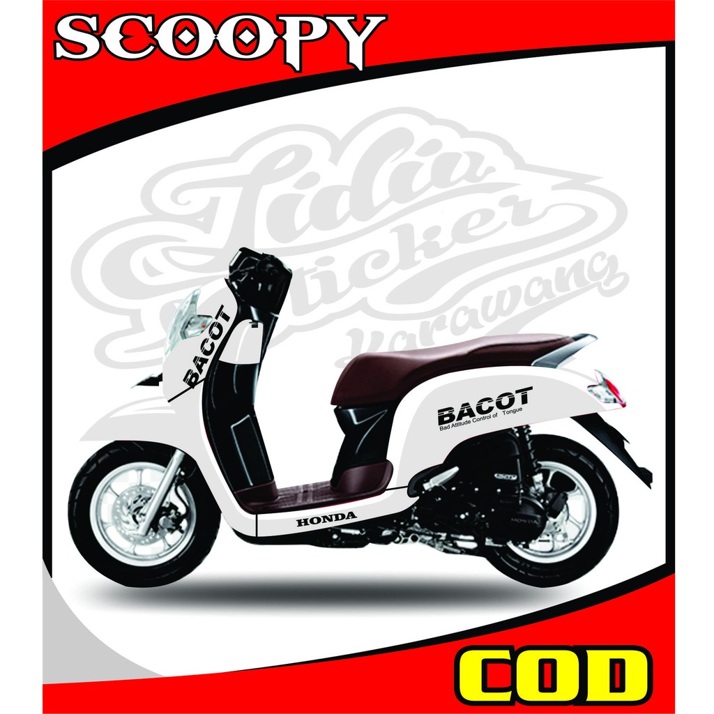 Jual STRIPING SCOOPY BACOT STICKER BACOT BAHAN ORACAL | Shopee Indonesia