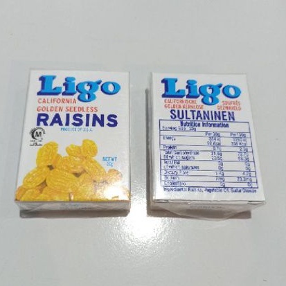 Jual Ligo California Seedless Raisins 30g / Ligo Kismis Kuning Jadul ...