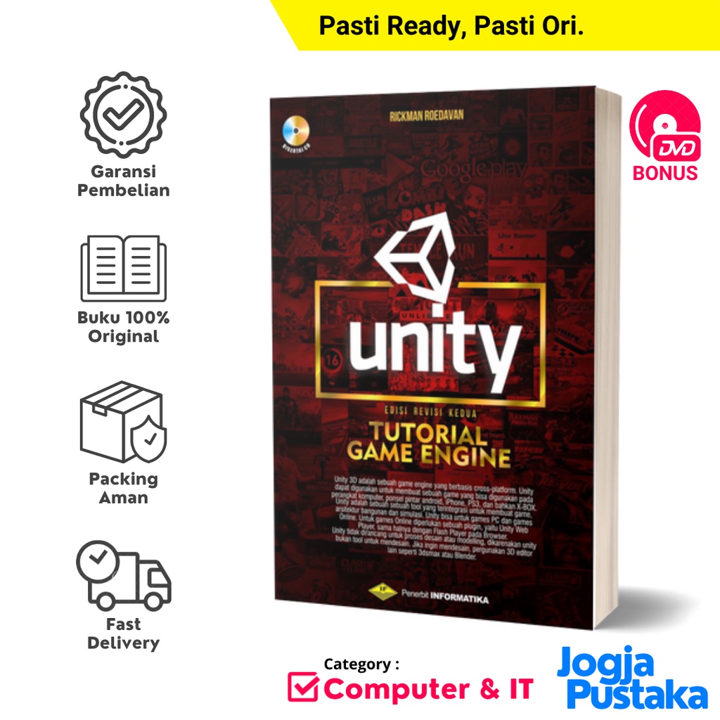Jual Buku Unity - Tutorial Game Engine (Edisi Revisi Kedua) + DVD | Shopee Indonesia