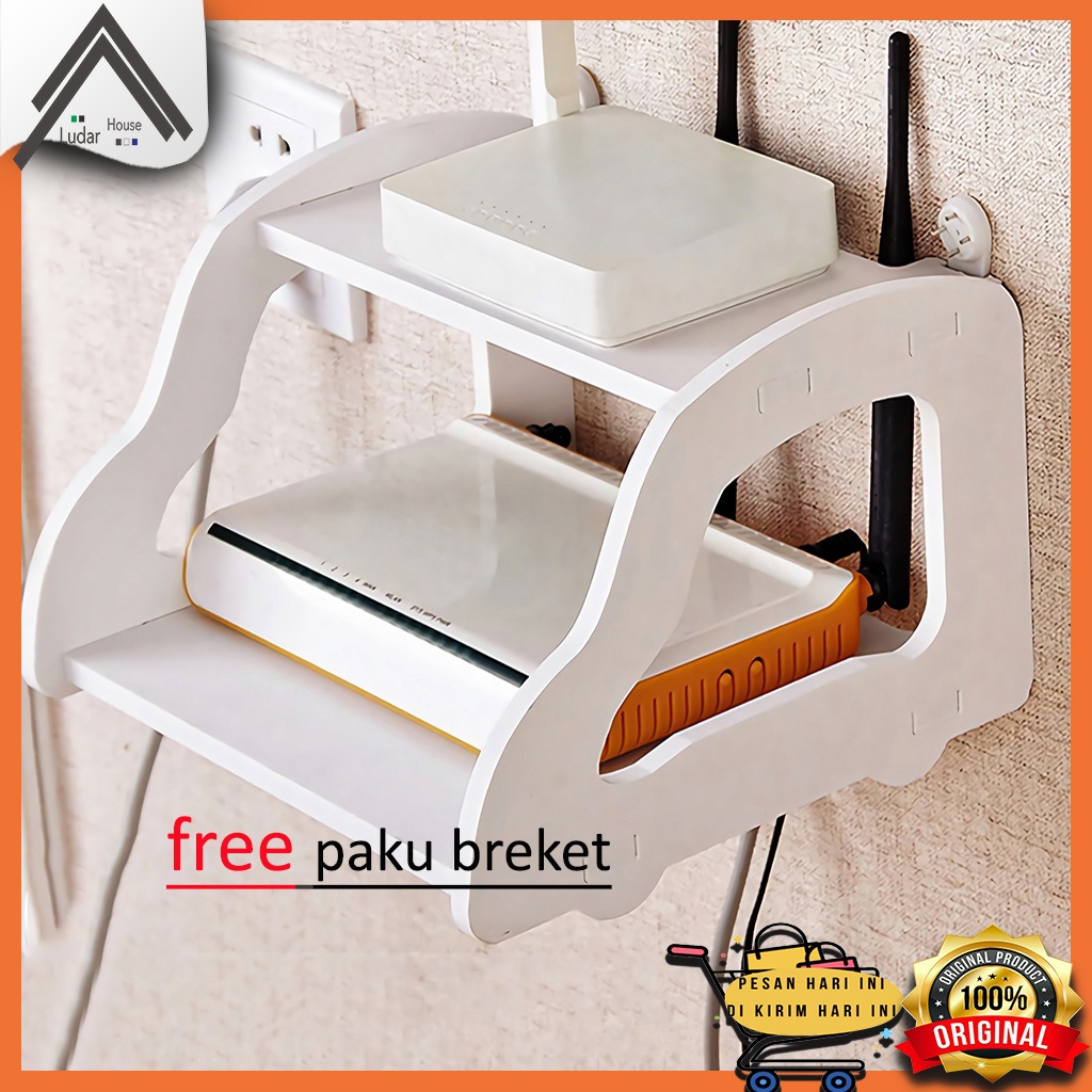 Jual Rak dinding gantung tempat router wifi dvd vintage dekorasi ...