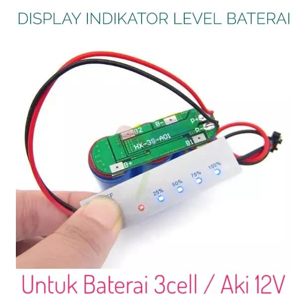 Jual Display indikator level kapasitas Baterai Lithium 3S 18650 Aki 12V DC | Shopee Indonesia