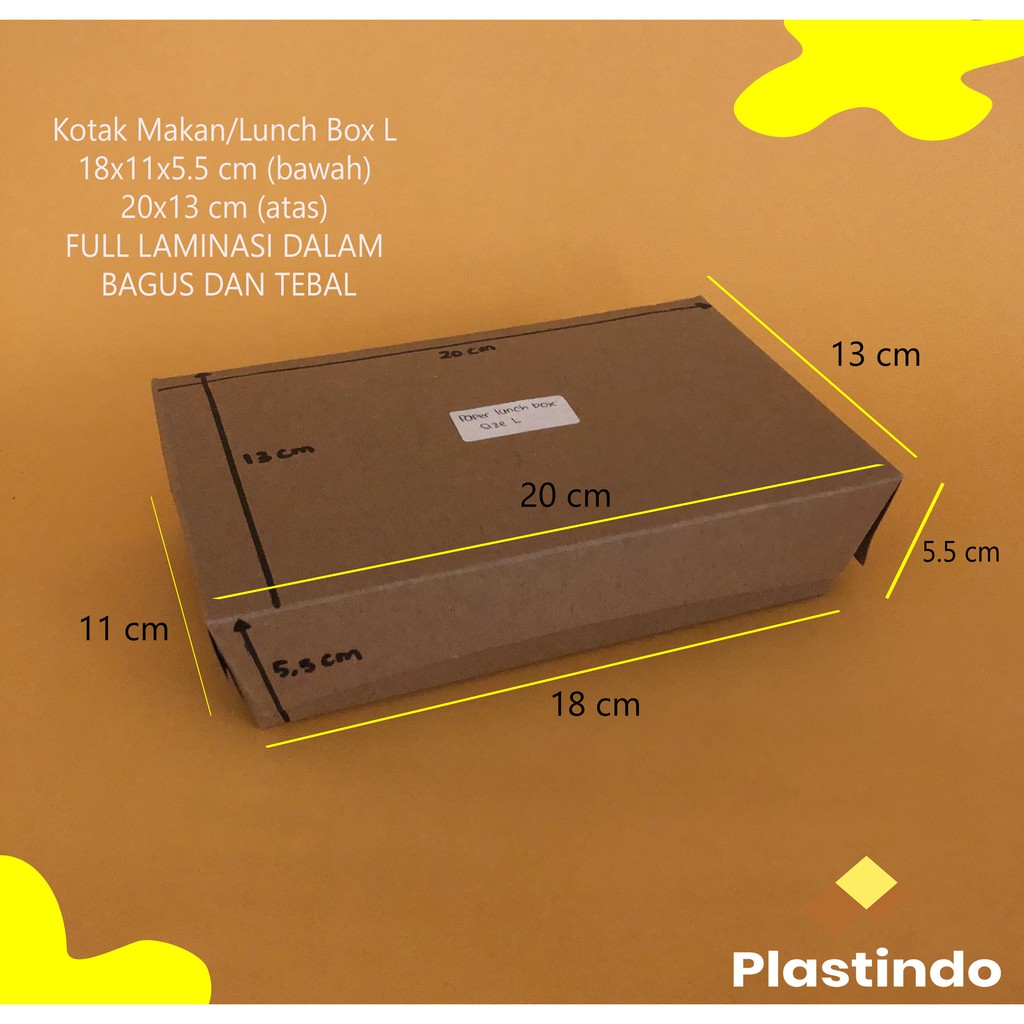 Jual Kraft Rice Box L | Kotak Nasi Kraft Food Grade | Lunch Box L Hitam ...