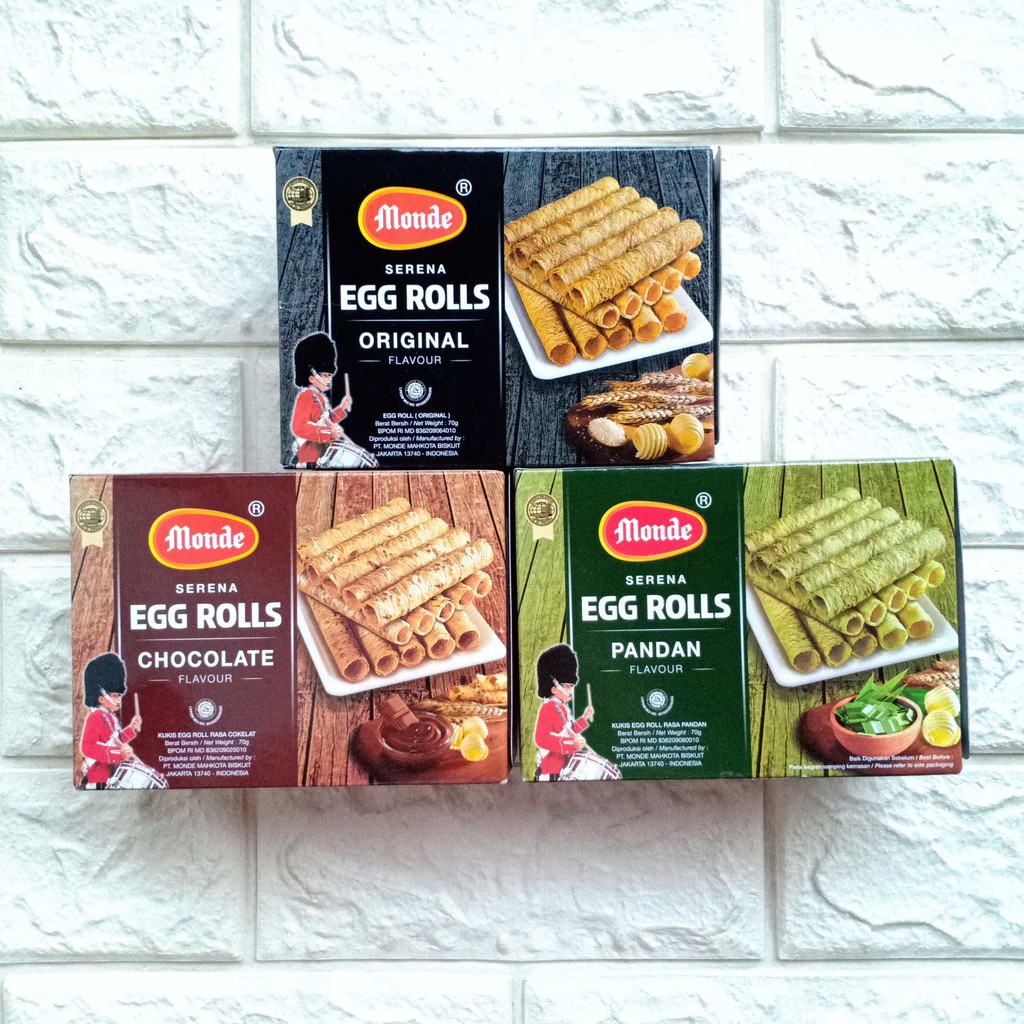 Jual Monde Serena Egg Rolls Roll 70gr Original Pandan Chocolate Cokat ...