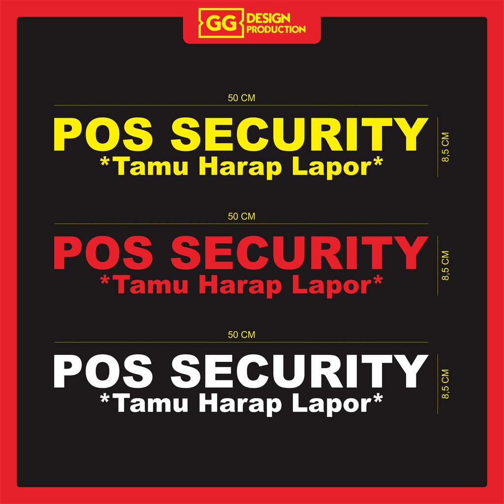 Jual sticker stiker pos security securiti keamanan | stiker pos ...