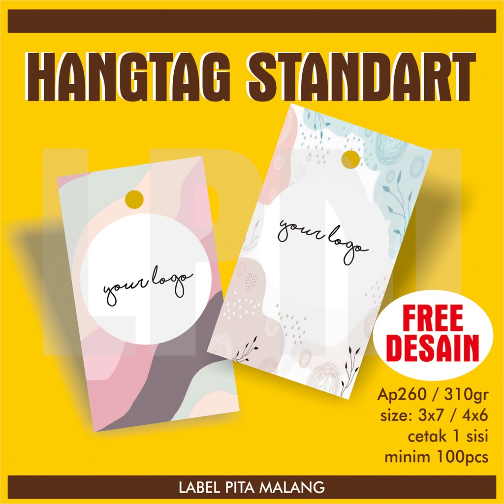 Jual [Standart hangtag] Hangtag, Hang tag, Label tag, Price tag, Paper ...