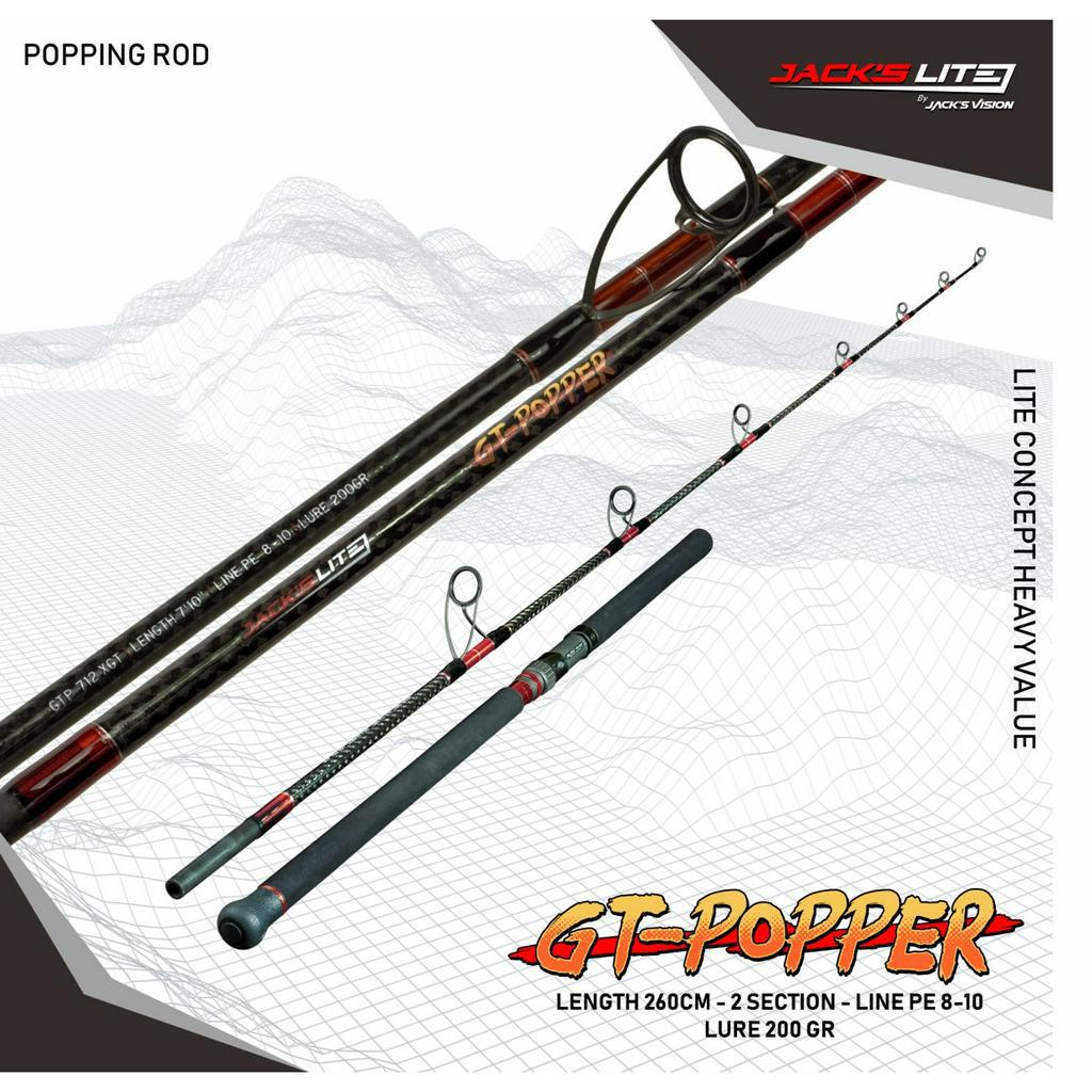 Jual JORAN POPPING RODS - JACKSLITE GT POPPER - GTP 762 XGT PE 8 - 10 ...