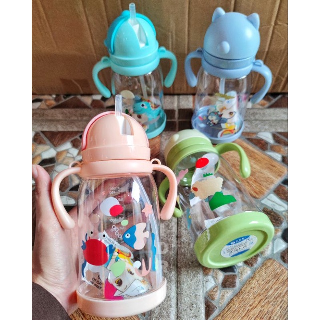 Jual BOTOL MINUM GAGANG ANAK KARAKTER ANIMAL 550 ML + SEDOTAN | Shopee Indonesia
