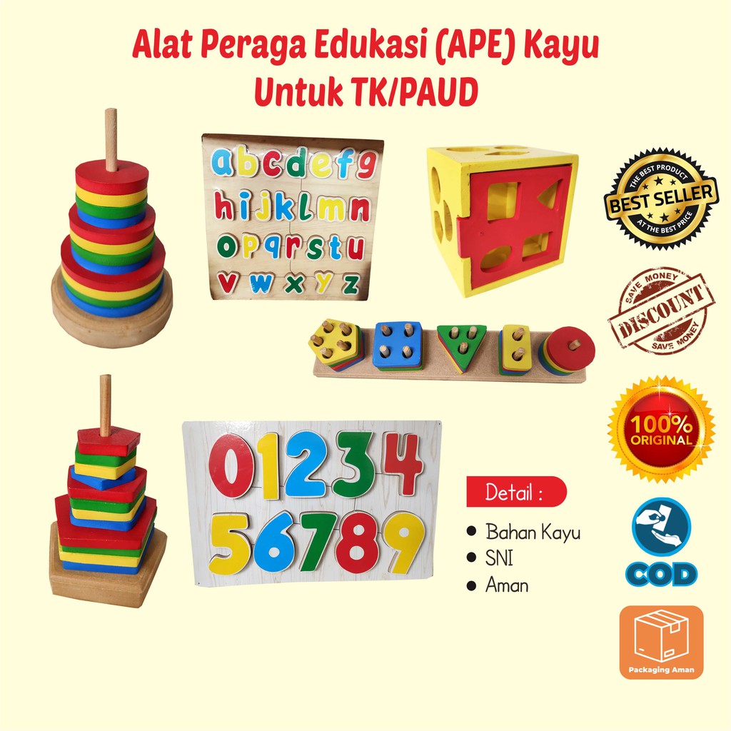 Jual Mainan Kayu Edukasi Anak Alat Peraga Untuk Anak Tk Paud Edukatif ...