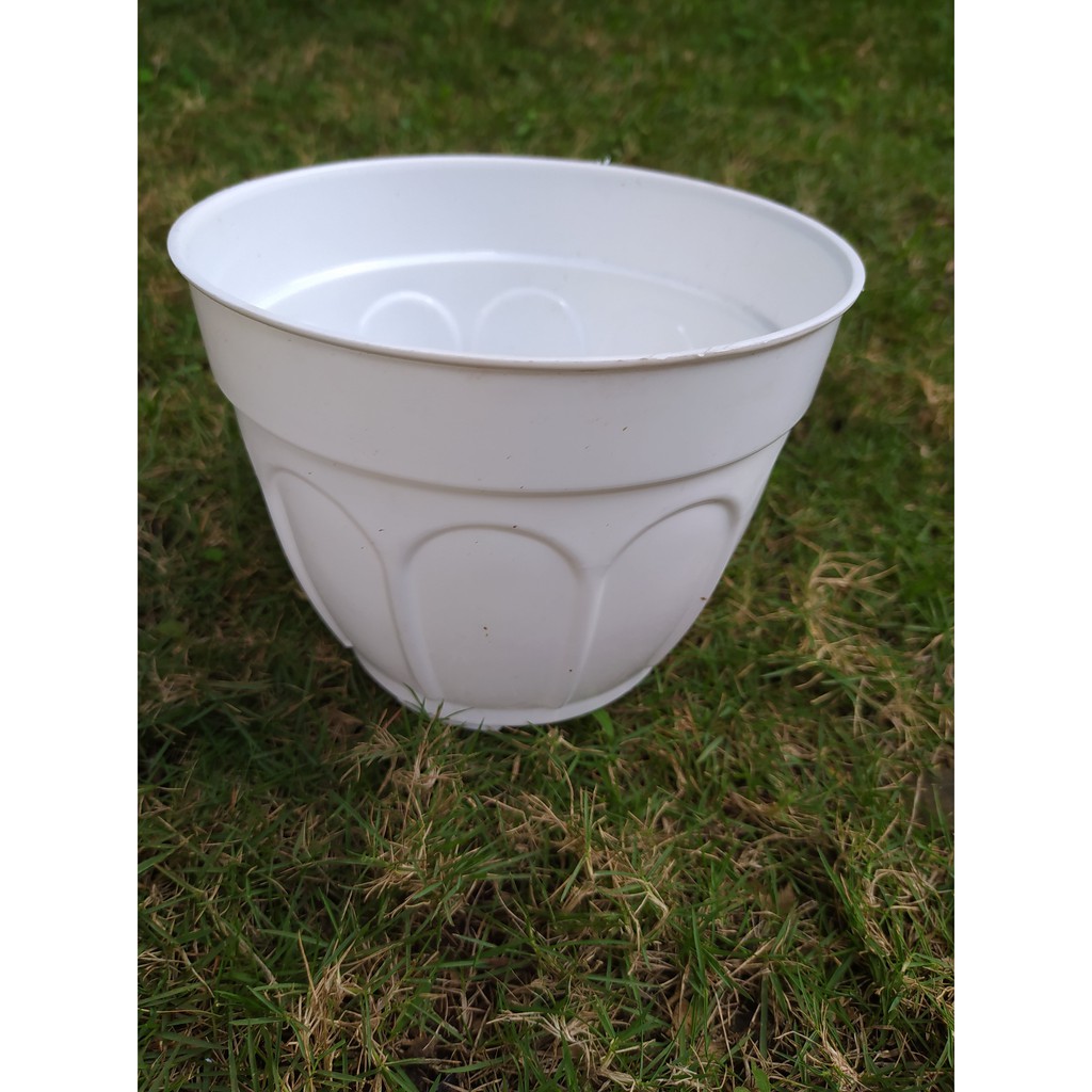 Jual Pot Mawar 17 Pot Bunga Plastik Warna Putih | Shopee Indonesia