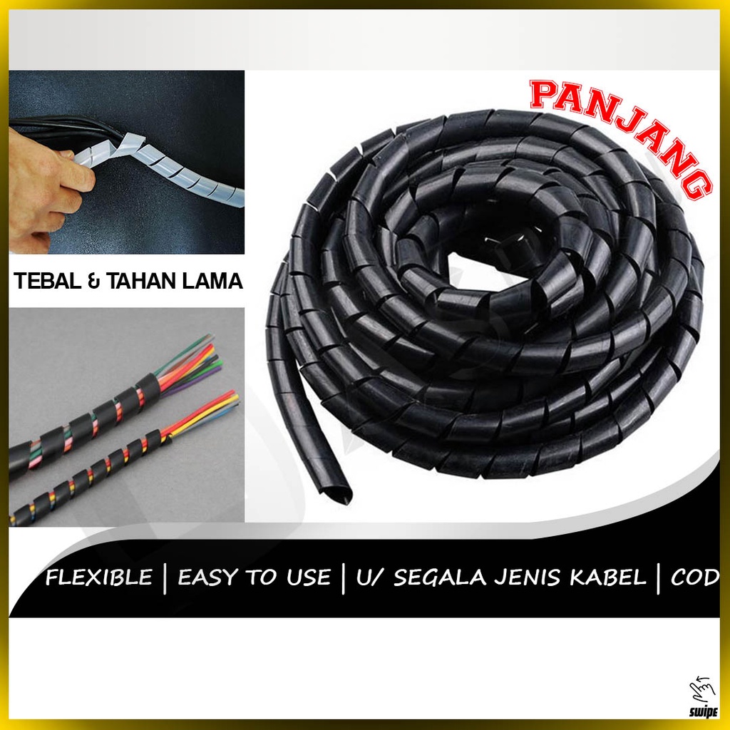 Jual Cable Organizer Selang 14 Meter Kabel Pengikat Pembungkus ...