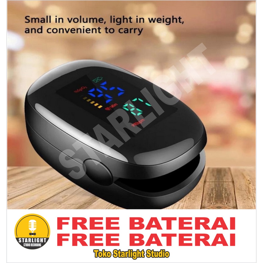 Jual Fingertip Pulse Oximeter Sp02 Saturation Heart Rate Monitor HD LED ...