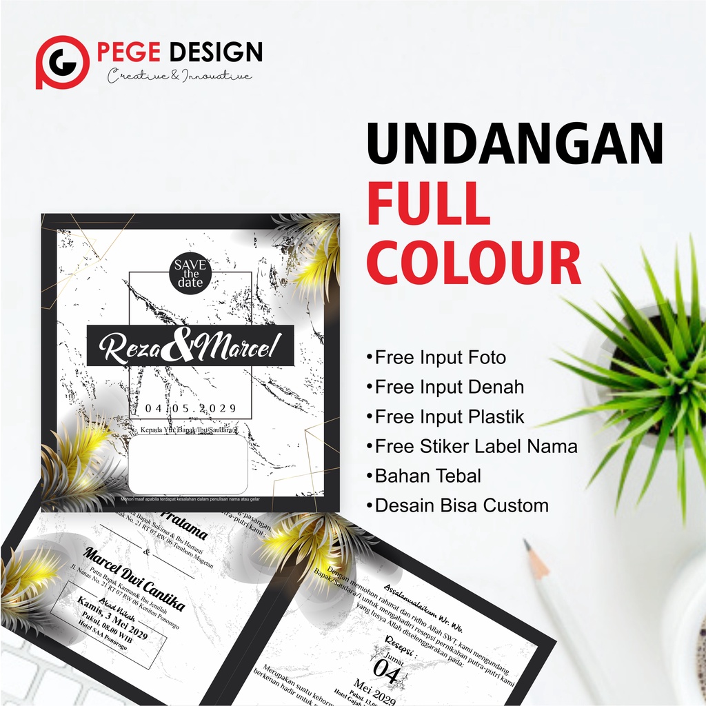 Jual CETAK UNDANGAN PERNIKAHAN FULL COLOR | Shopee Indonesia