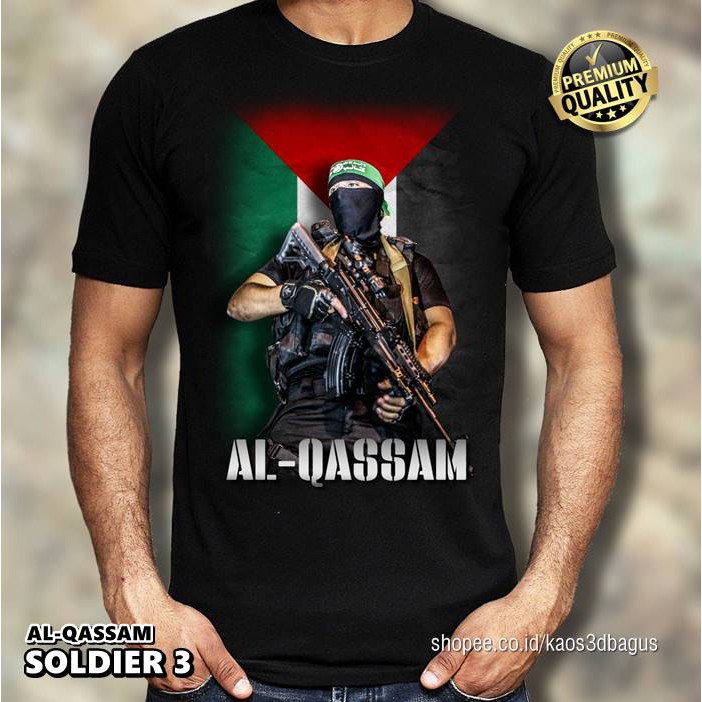Jual Baju KAOS PALESTINA Brigade ALQASSAM SOLDIER 1 | Kaos Pejuang ...
