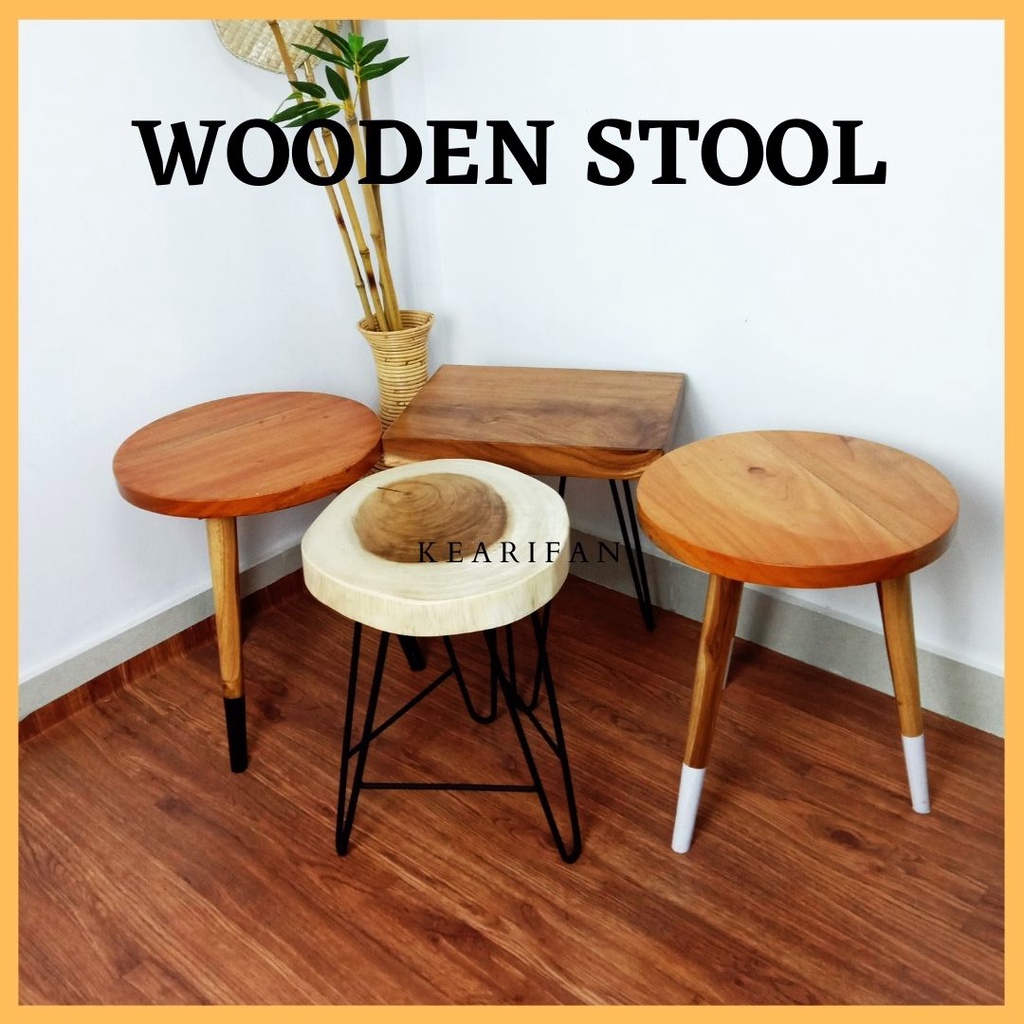 Jual MEJA TERAS / WOODEN STOOL / STOOL KAYU / MEJA KAYU AESTHETIC ...