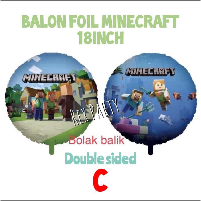 Jual Balon Minecraft/Balon Foil Minecraft/Balon Inflates Plastik/Balon ...