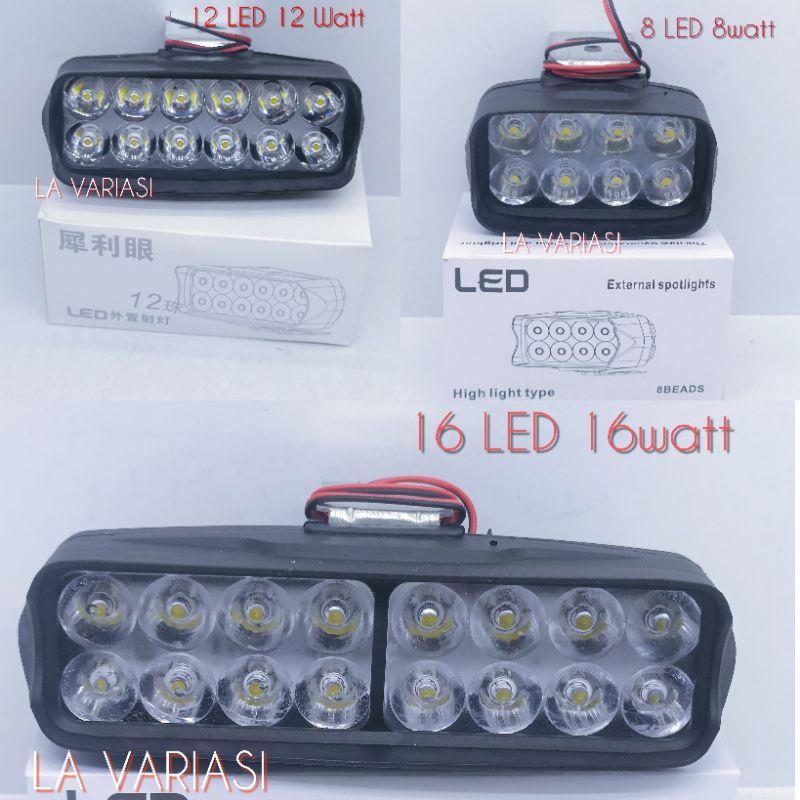 Jual Lampu LED bar 8 mata 12 mata 16 mata tembak sorot LED cree ...