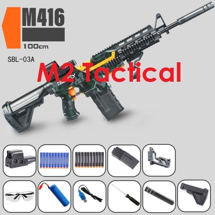 Jual Mainan M416 Nerf Gun / M416 Nerfty Electric Darts Blaster ARMY CAMO | Shopee Indonesia