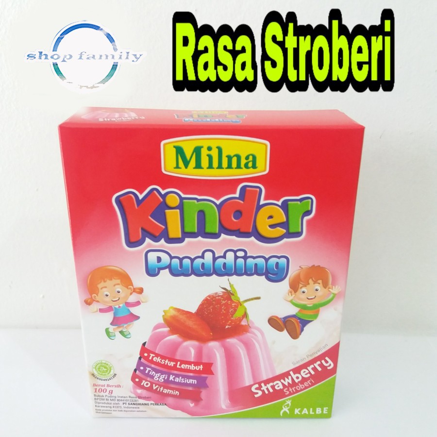 Jual MILNA KINDER PUDDING STRAWBERRY 100GR PER 1 BOX | Shopee Indonesia