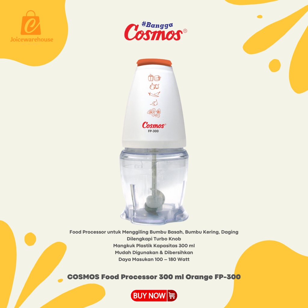 Jual CHOPPER COSMOS Food Processor 300 ml Orange FP-300 | Shopee Indonesia