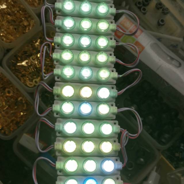 Jual Modul led RGB 3 mata jumbo besar timbul warna warni 7520 3030 3W ...