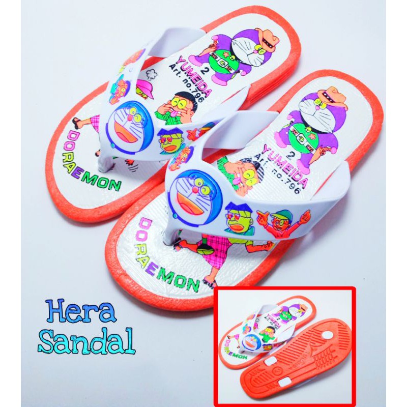 Jual Sandal Jepit Anak jadul Karet Kuat Karakter Doraemon - Yumeida 796 ...