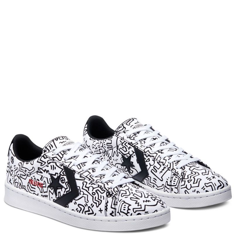 Jual Converse x Keith Haring Pro Leather Low Top White/Black - Original ...